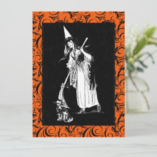 Vintage Halloween Witch Card | Zazzle