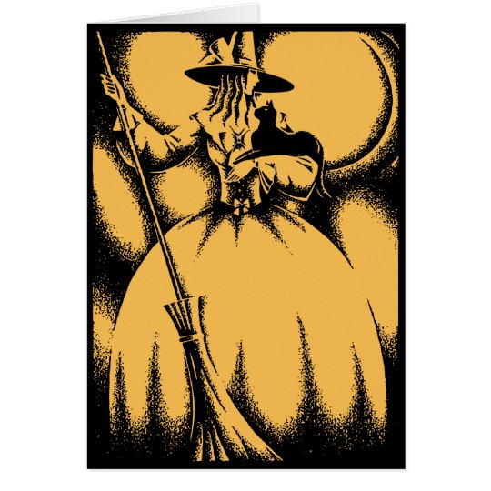 Vintage Halloween Witch Greeting Card | Zazzle.com