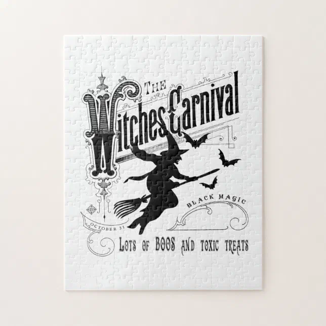Vintage Halloween Witch Jigsaw Puzzle | Zazzle