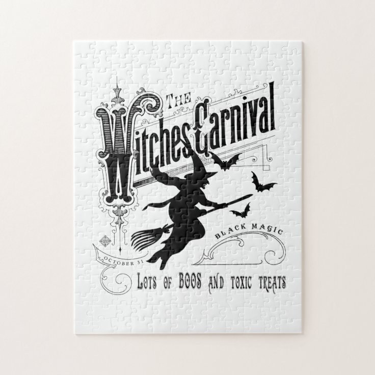 Vintage Halloween Witch Jigsaw Puzzle | Zazzle
