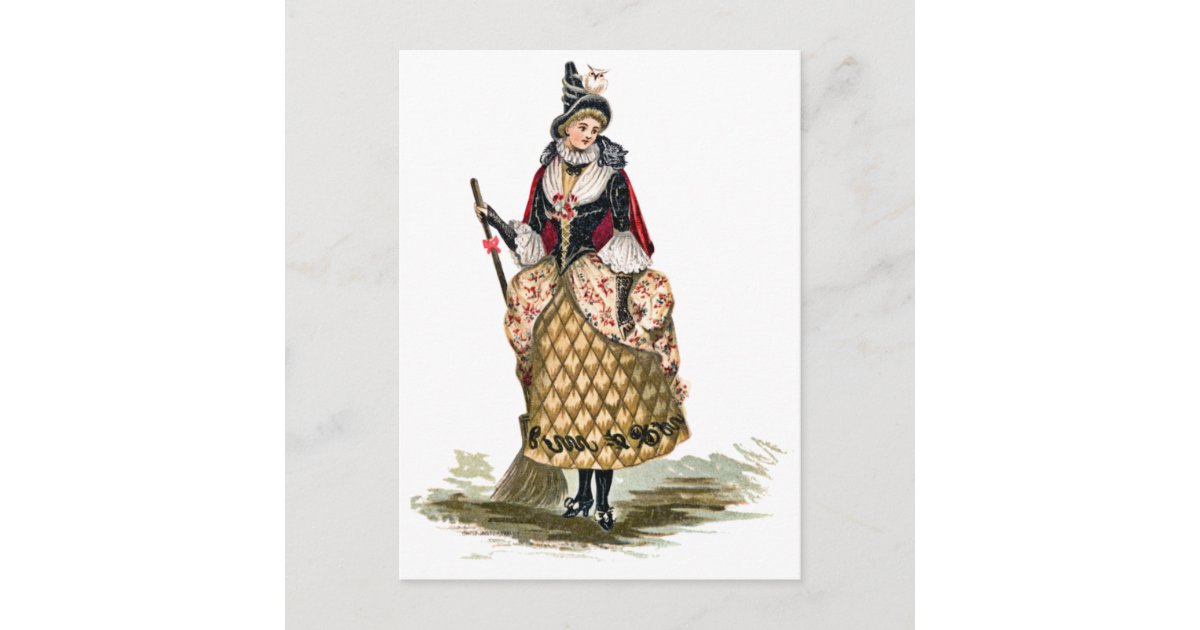 Vintage Halloween Witch Postcard | Zazzle