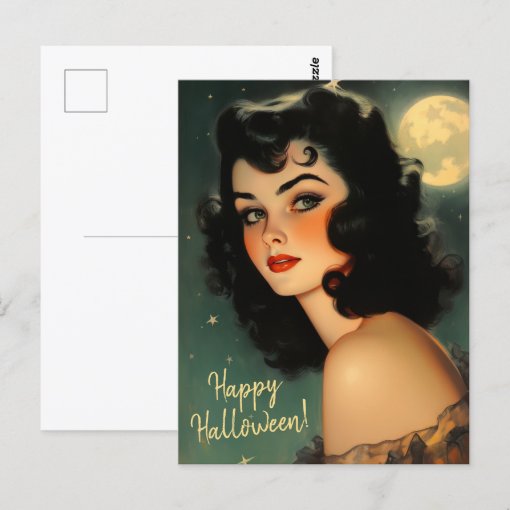 Vintage Halloween Witch Postcard | Zazzle