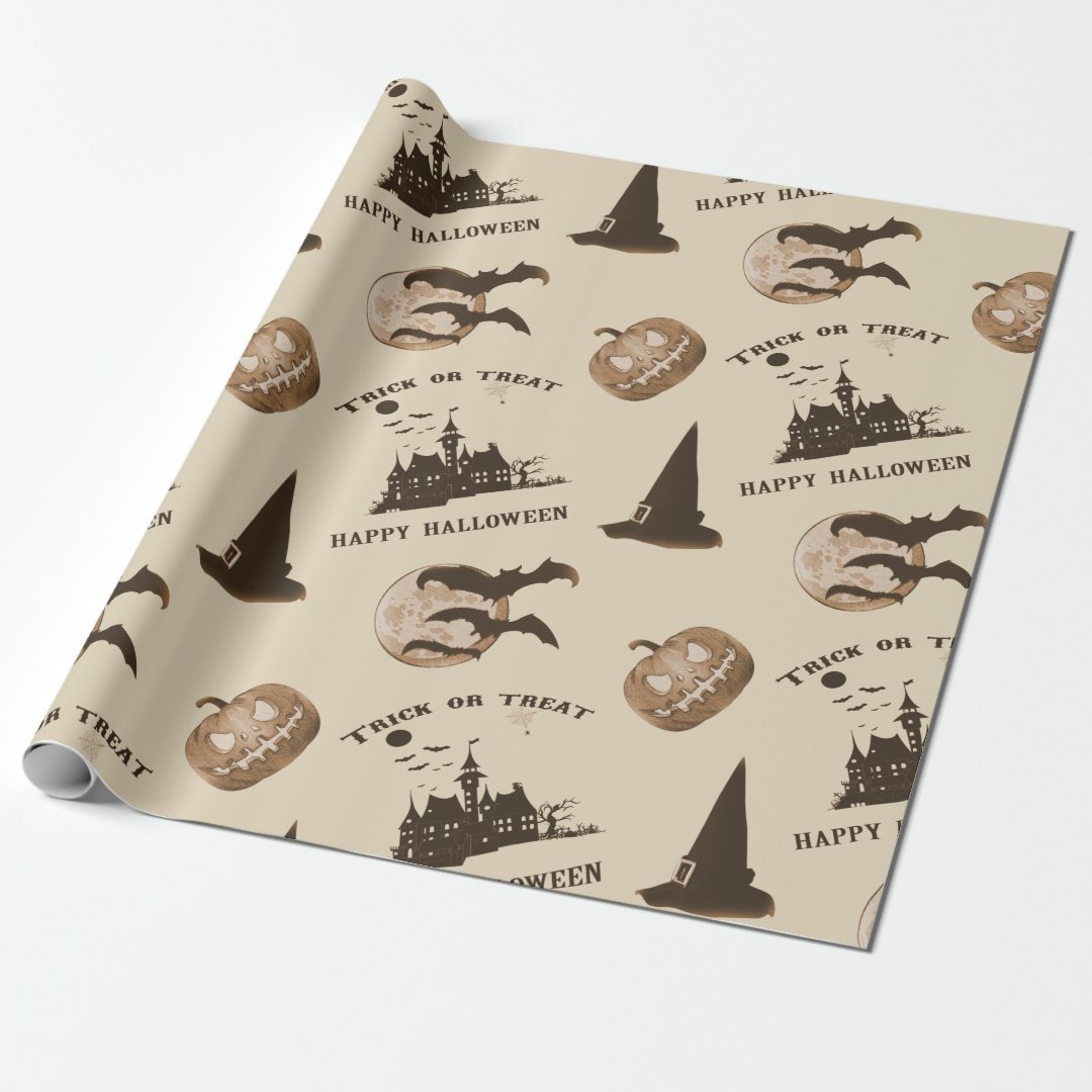 Vintage Halloween Wrapping Paper | Zazzle