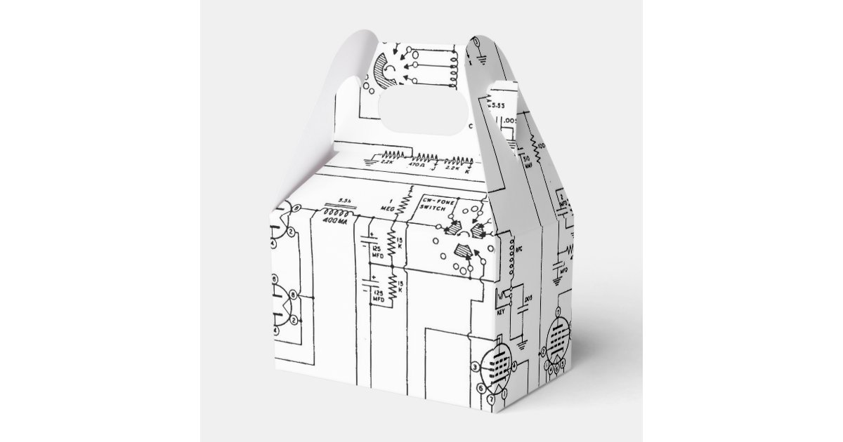 Vintage Ham Radio Transmitter Schematic Favor Boxes | Zazzle