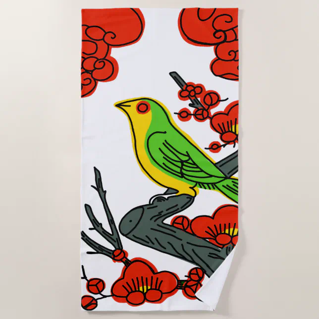 vintage hanafuda card art towel | Zazzle