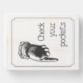 Vintage hand Check Your Pockets Reminder Laundry Wooden Box Sign | Zazzle