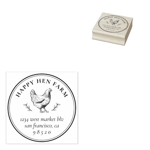 Vintage Hand-drawn Chicken Family Farm Egg Carton Rubber Stamp | Zazzle