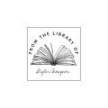 Vintage Hand-written From The Library Of Script Rubber Stamp | Zazzle
