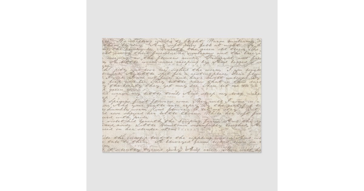 Vintage Hand Written Letter Script Map Decoupage Tissue Paper | Zazzle