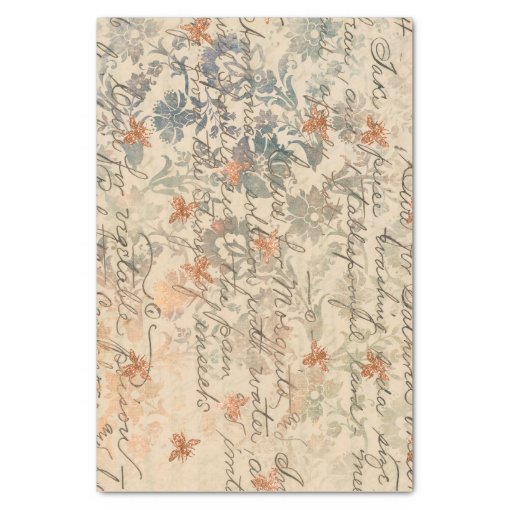 Vintage Handwriting and Bee Tissue Paper | Zazzle