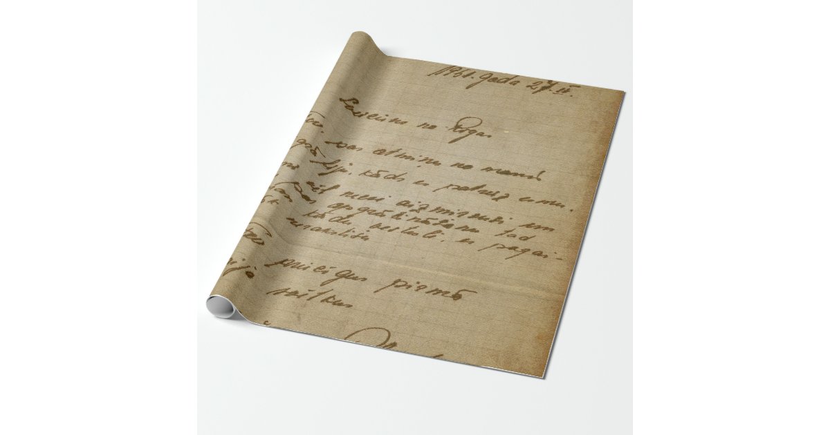 Vintage Handwriting Style 1 Wrapping Paper Roll | Zazzle