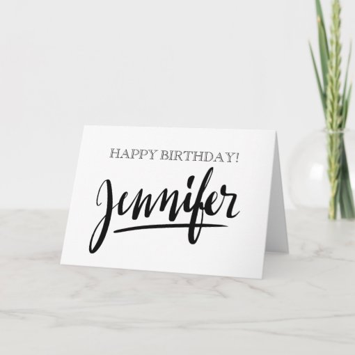 Vintage handwritten name Jennifer Birthday cards | Zazzle