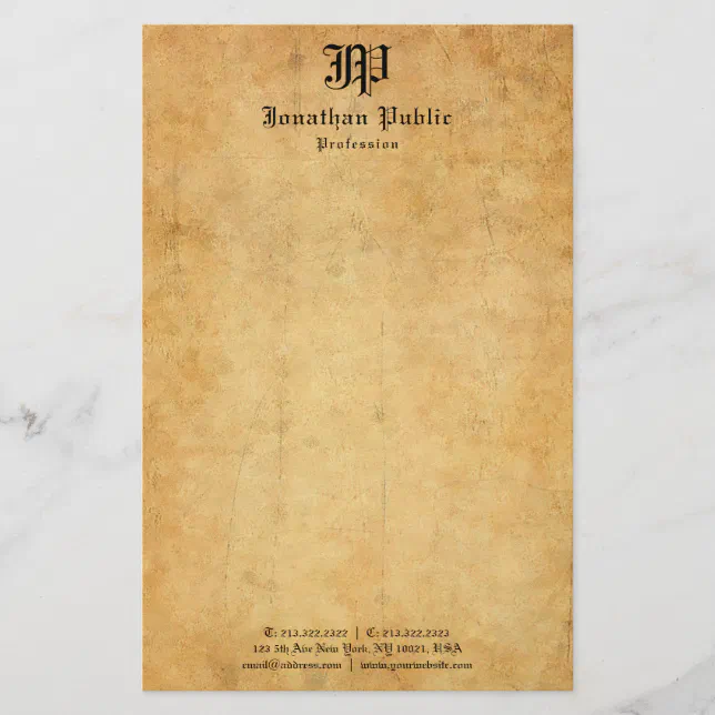 Vintage Handwritten Old Paper Look Template Trendy | Zazzle