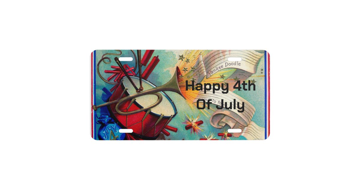 Vintage Happy 4th Of July License Plate | Zazzle