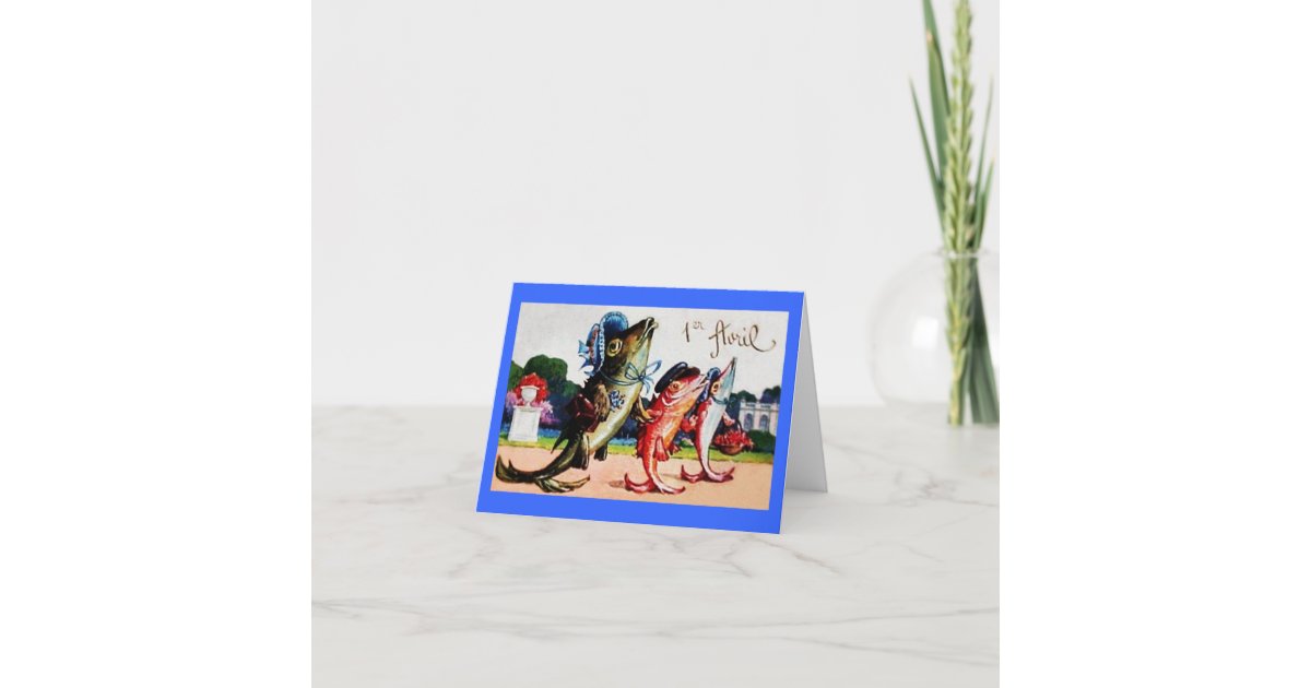 Vintage Happy April Fools Day Fish Card | Zazzle