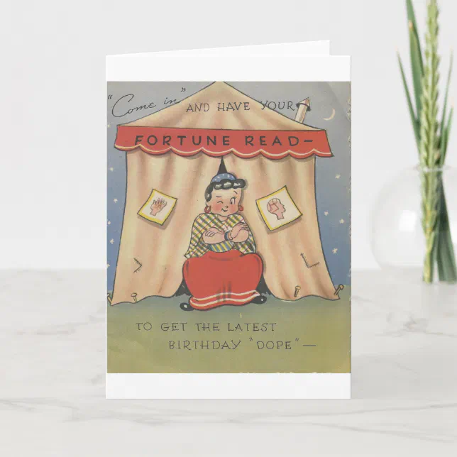 Vintage Happy Birthday Fortune Teller Card | Zazzle