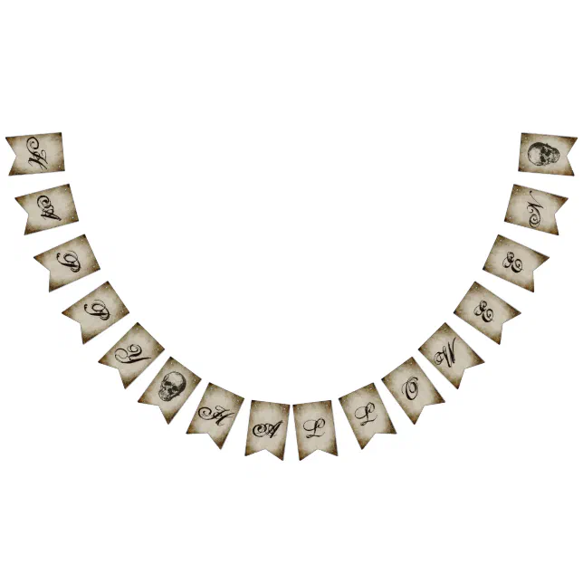 Vintage Happy Halloween Bunting Flag Banner | Zazzle