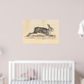 Vintage Hare Bunny Rabbit 1800s Illustration Poster | Zazzle