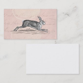 Vintage Hare Bunny Rabbit Illustration - Rabbits Business Card | Zazzle