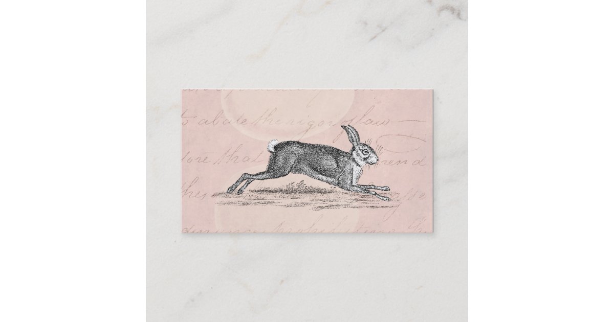 Vintage Hare Bunny Rabbit Illustration - Rabbits Business Card | Zazzle