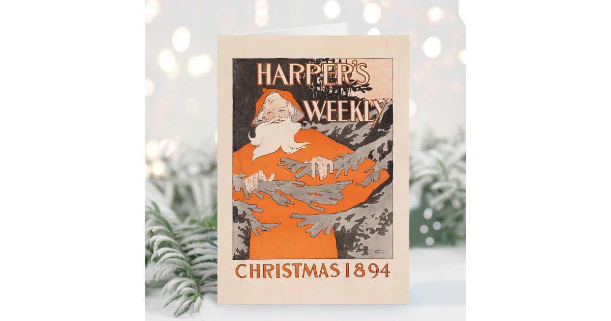 Vintage Harper’s Weekly Christmas 1894 Holiday Card | Zazzle
