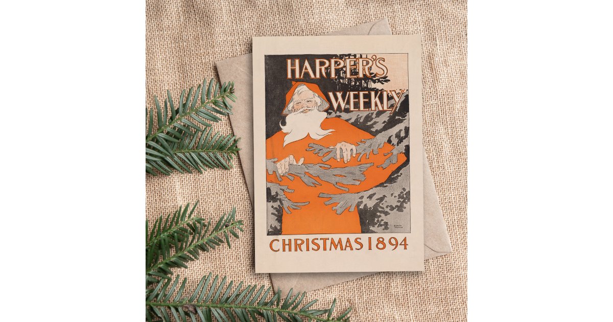 Vintage Harper’s Weekly Christmas 1894 Holiday Card | Zazzle