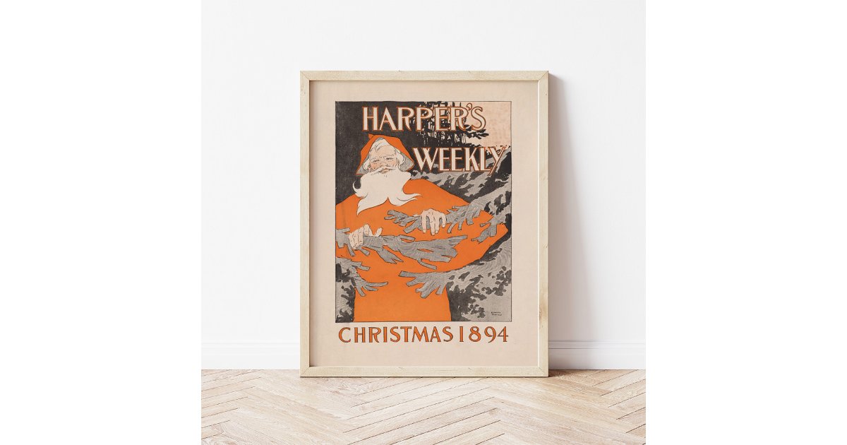 Vintage Harper’s Weekly Christmas 1894 Poster | Zazzle