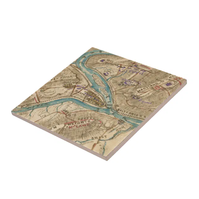 Vintage Harpers Ferry Civil War Map (1862) Ceramic Tile | Zazzle
