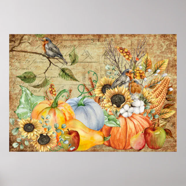 Vintage Harvest Poster | Zazzle