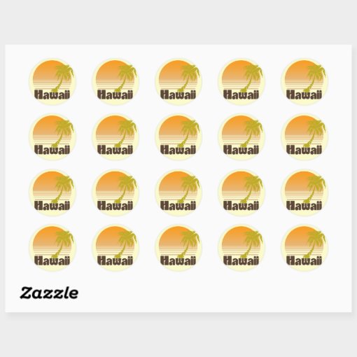 Vintage Hawaii Classic Round Sticker | Zazzle