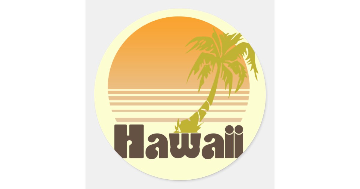 Vintage Hawaii Classic Round Sticker | Zazzle