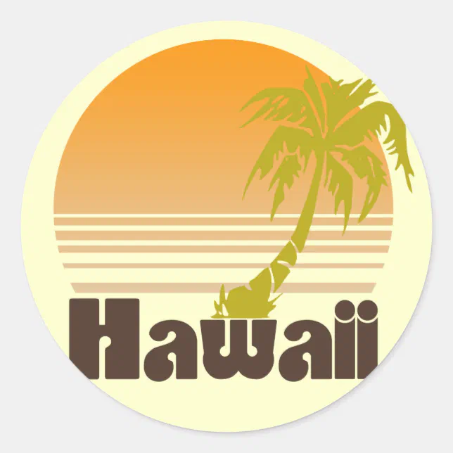 Vintage Hawaii Classic Round Sticker | Zazzle