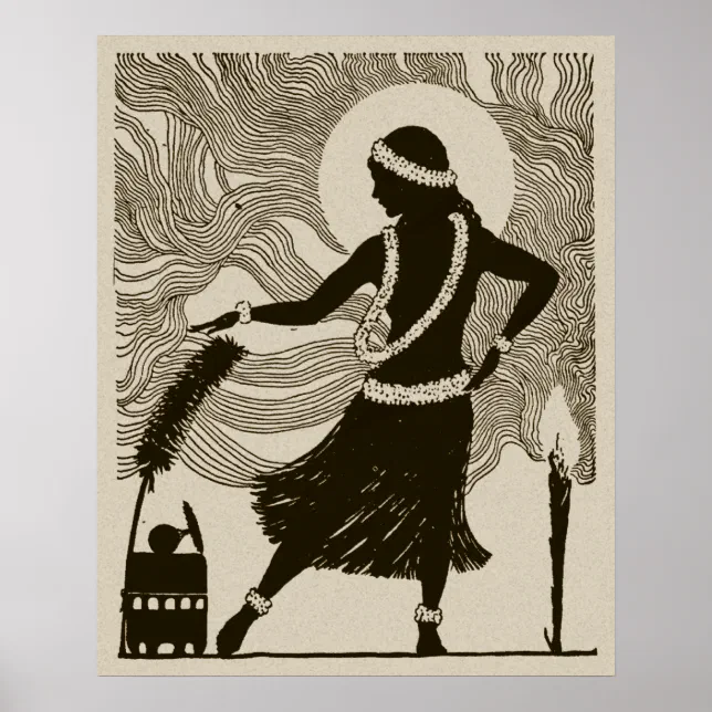 Vintage Hawaii Hula Girl Poster | Zazzle