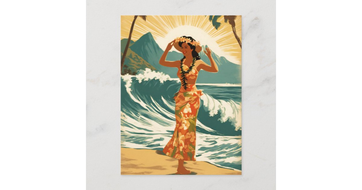 Vintage Hawaiian Travel Honolulu Mid-Pacific Postcard | Zazzle