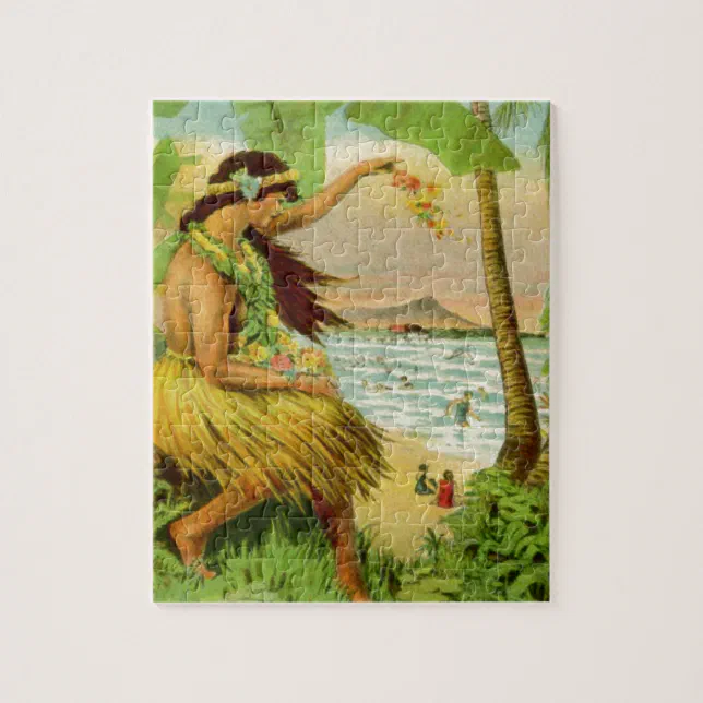 Vintage Hawaiian Travel Jigsaw Puzzle | Zazzle