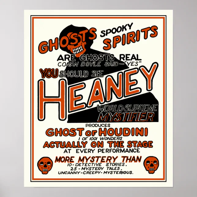 Vintage Heaney Spook Show Poster | Zazzle