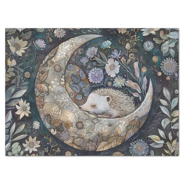 Vintage Hedgehog Forest Floral William Morris Tissue Paper | Zazzle