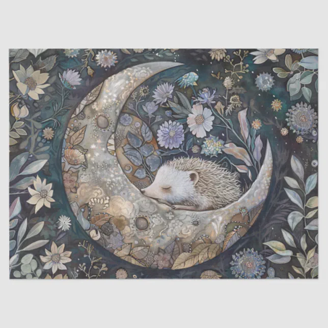 Vintage Hedgehog Forest Floral William Morris Tissue Paper | Zazzle