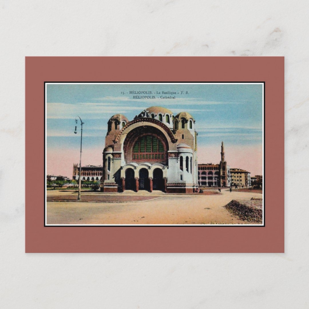 Vintage Heliopolis Cairo Egypt Cathedral Postcard | Zazzle