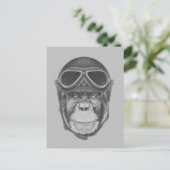 Vintage Helmet Chimpanzee Postcard | Zazzle