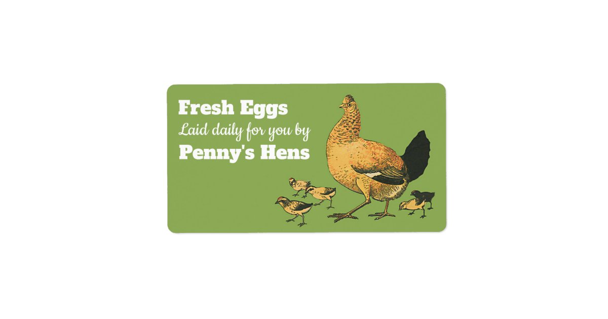 Vintage Hen and Chicks Fresh Eggs Carton Label | Zazzle.com