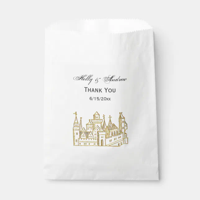 Vintage Heraldic Castle #2 Crest Faux Gold Favor Bag | Zazzle