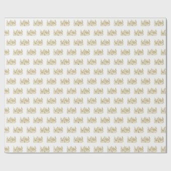 Vintage Heraldic Castle #2 Crest Faux Gold Wrapping Paper | Zazzle