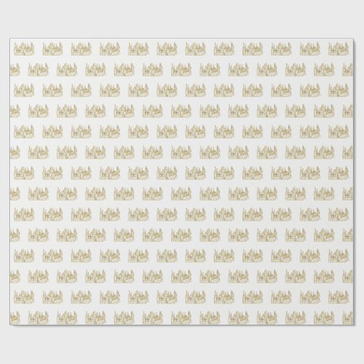 Vintage Heraldic Castle #2 Crest Faux Gold Wrapping Paper | Zazzle