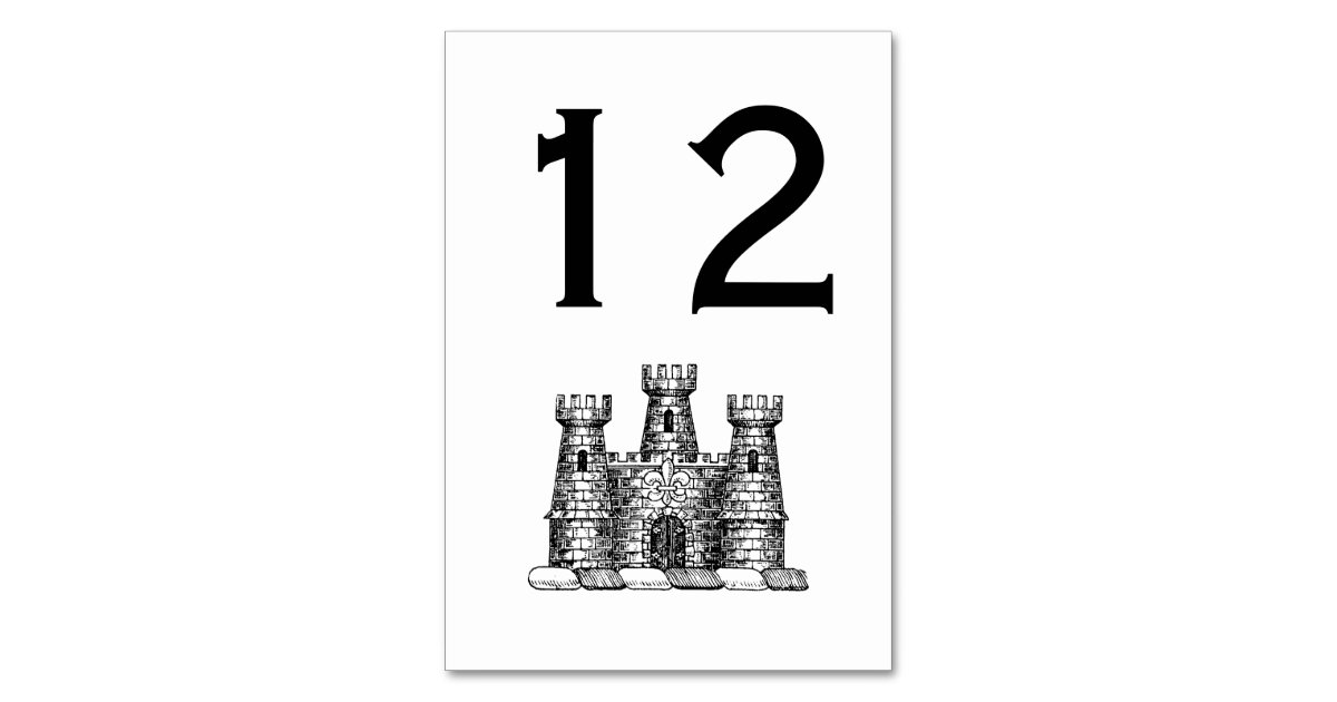 Vintage Heraldic Castle Emblem Coat of Arms Crest Table Number | Zazzle