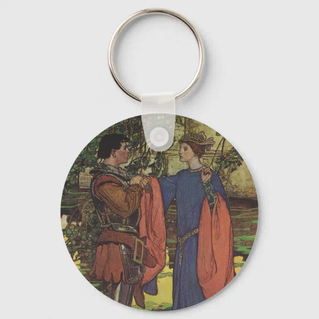 Vintage Hero Prince Knight Shining Armor Princess Keychain | Zazzle