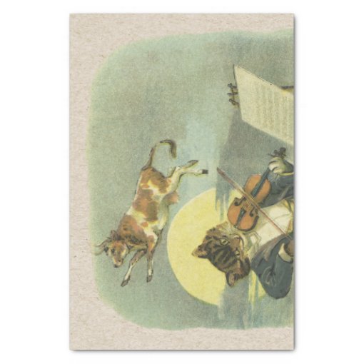 Vintage Hey Diddle Diddle Nursery Rhyme Decoupage Tissue Paper | Zazzle