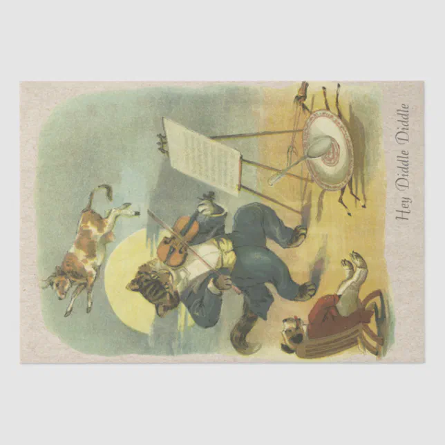 Vintage Hey Diddle Diddle Nursery Rhyme Decoupage Tissue Paper | Zazzle