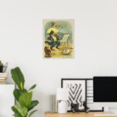 Vintage Hey Diddle Diddle Nursery Rhyme Restored Poster | Zazzle