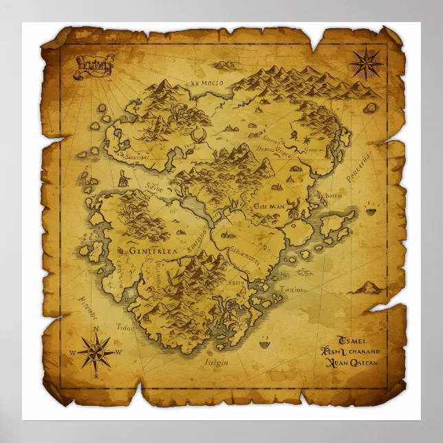 Vintage Hidden World Map Poster | Zazzle